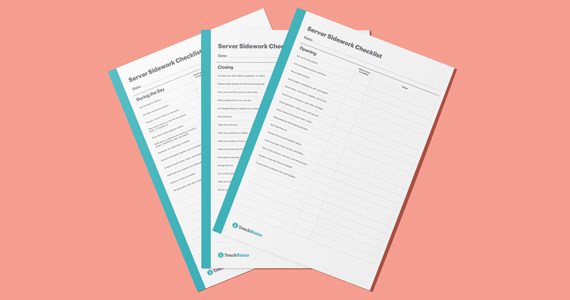 Server Sidework Checklist Template | Printable PDF