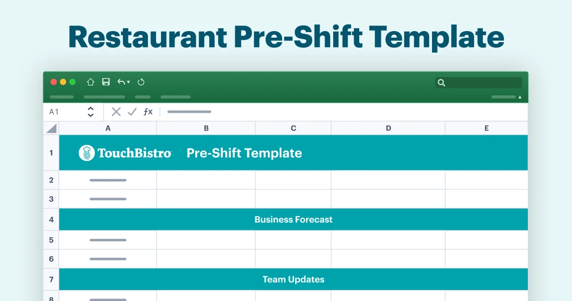 Free Daily Restaurant Pre Shift Template TouchBistro