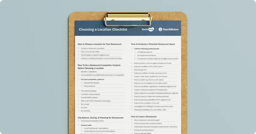 Restaurant Location Strategy Checklist