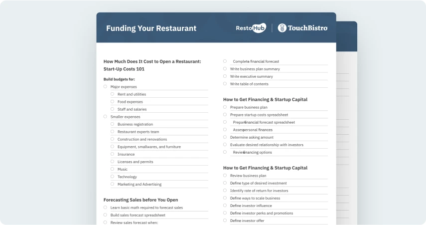 Free Restaurant Funding Checklist